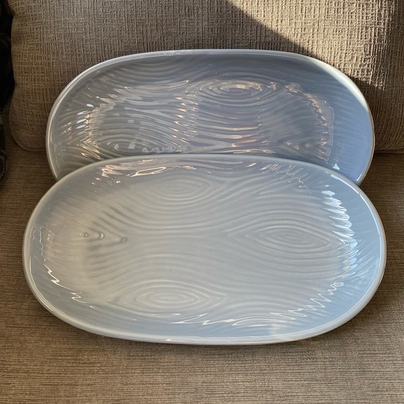 Temptations | Dining | Temptations Woodland Set Of 2 Oval Snacksandwich ...